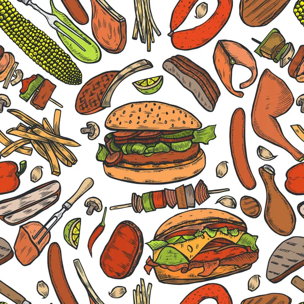 Barbecue Grill Pattern — Stock Vector © frescomovie #115613648