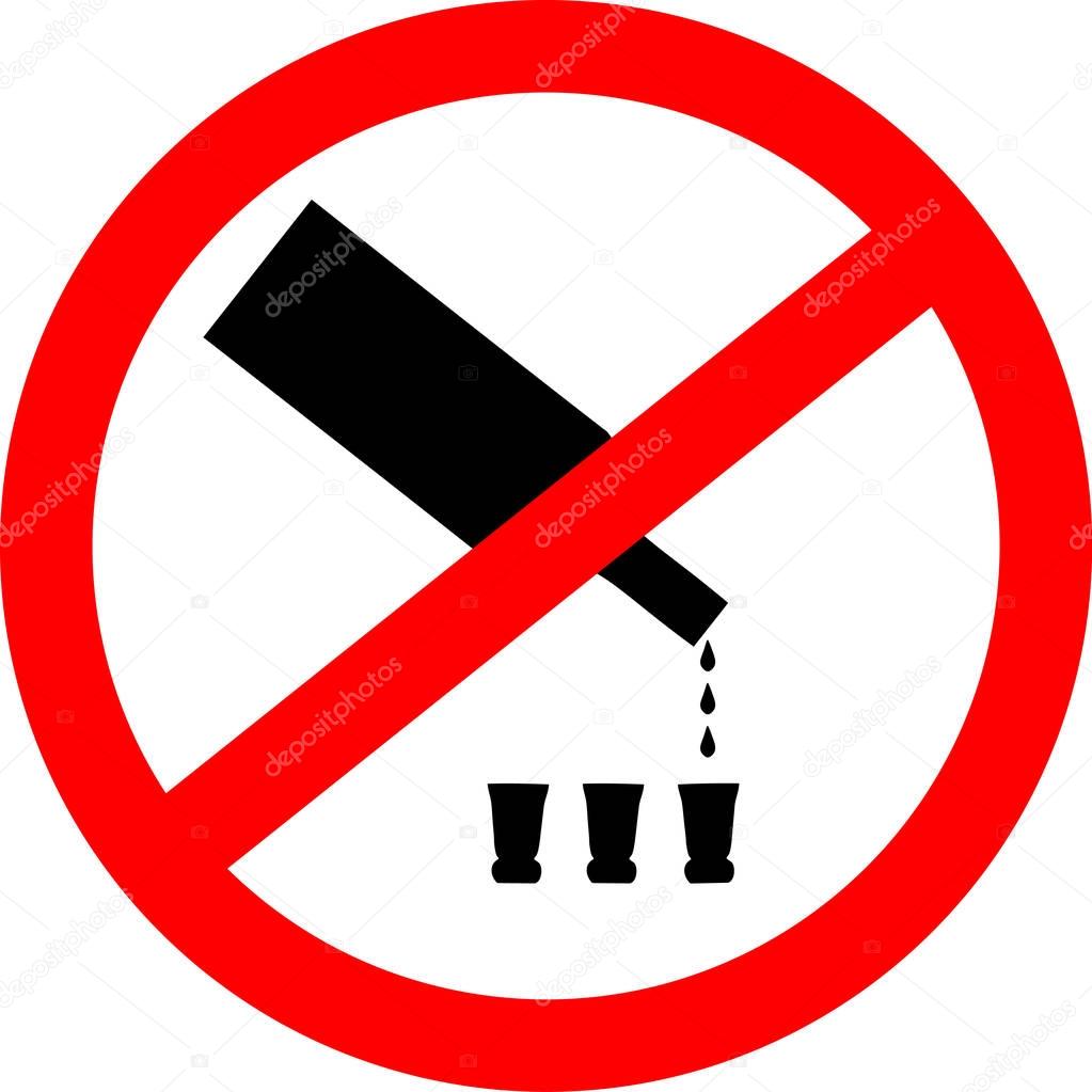 No drinking sign. No alcohol sign isolated on white background. Vector ...