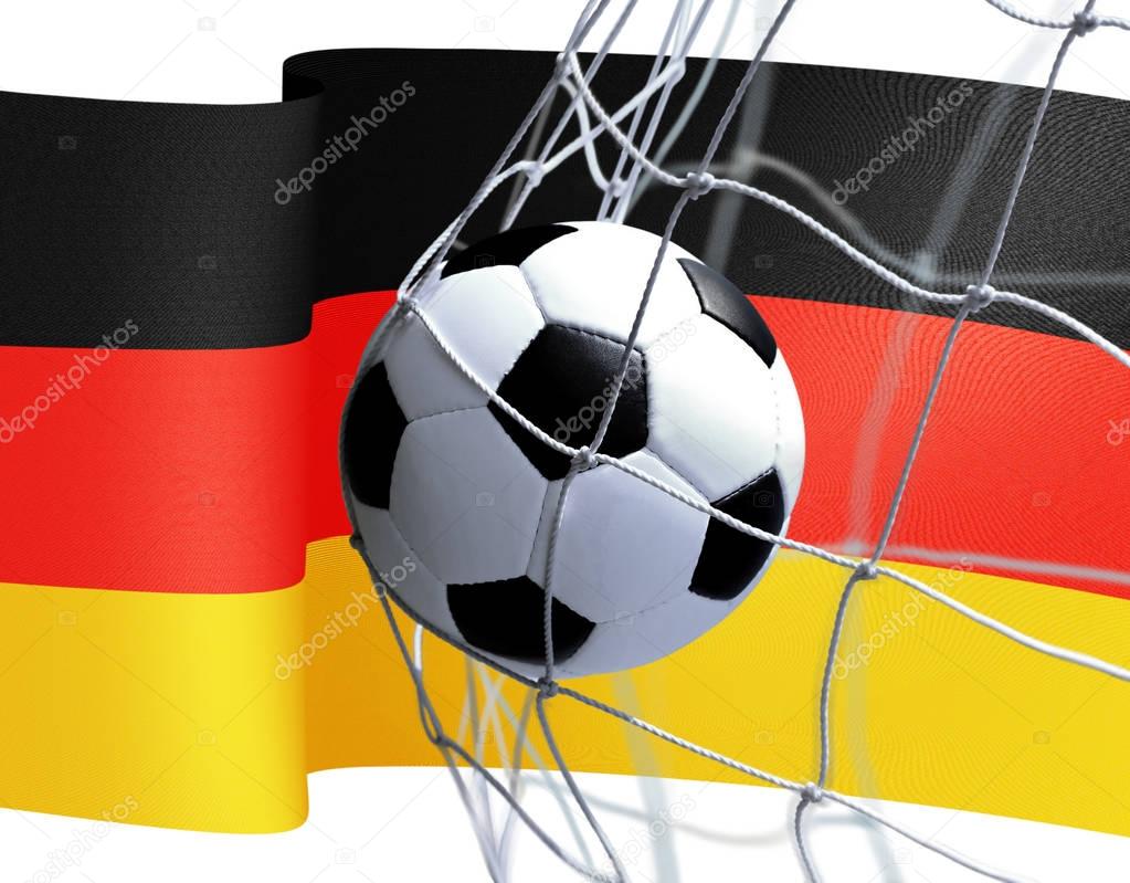 pelota de f tbol en la bandera de Alemania 2024