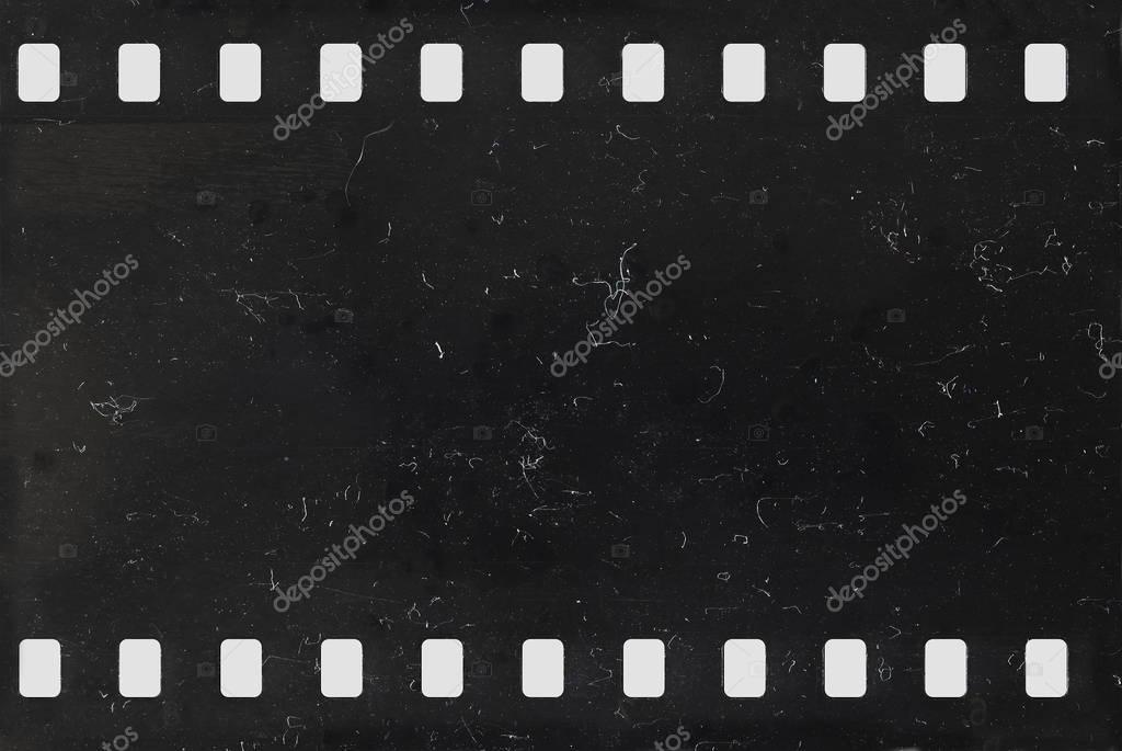 Strip of old negative celluloid film with dust and scratches — Stock ...