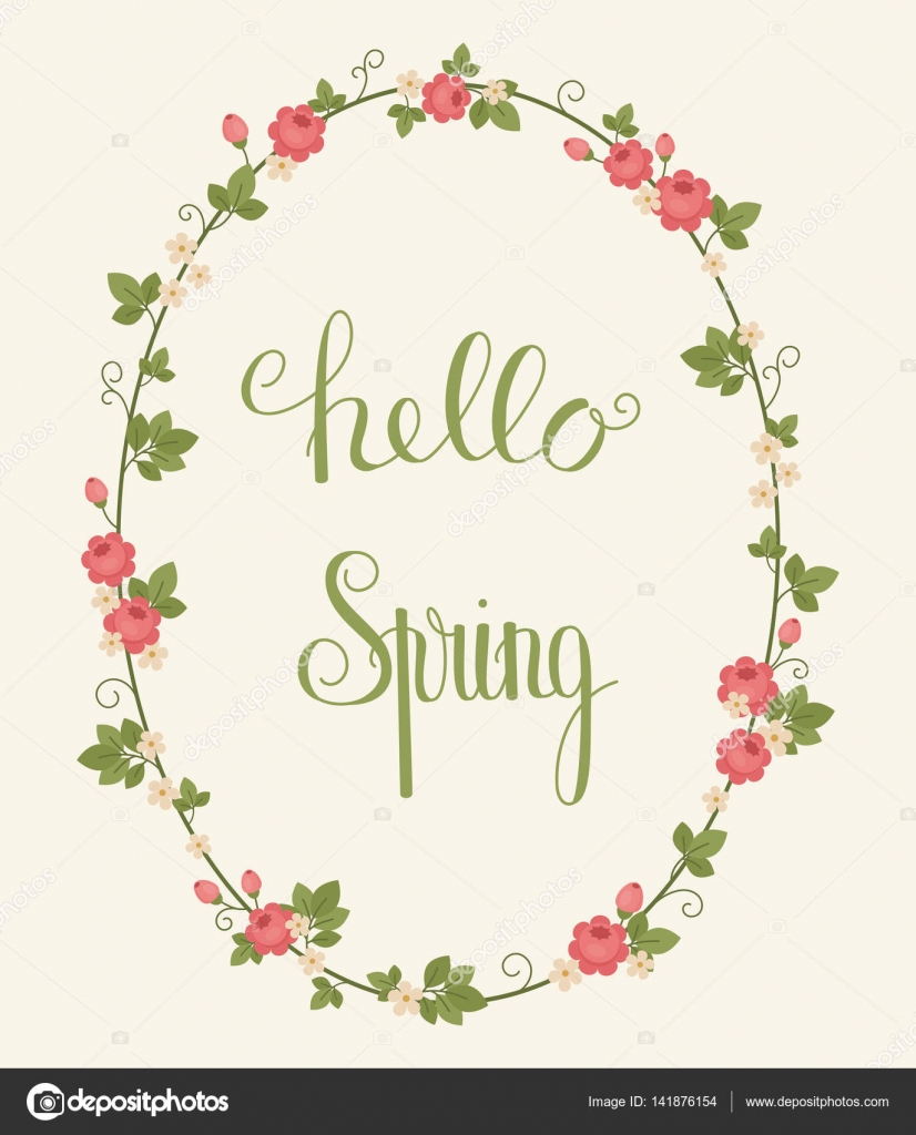Hello Spring lettering Stock Illustration by ©Natalie-art #141876154