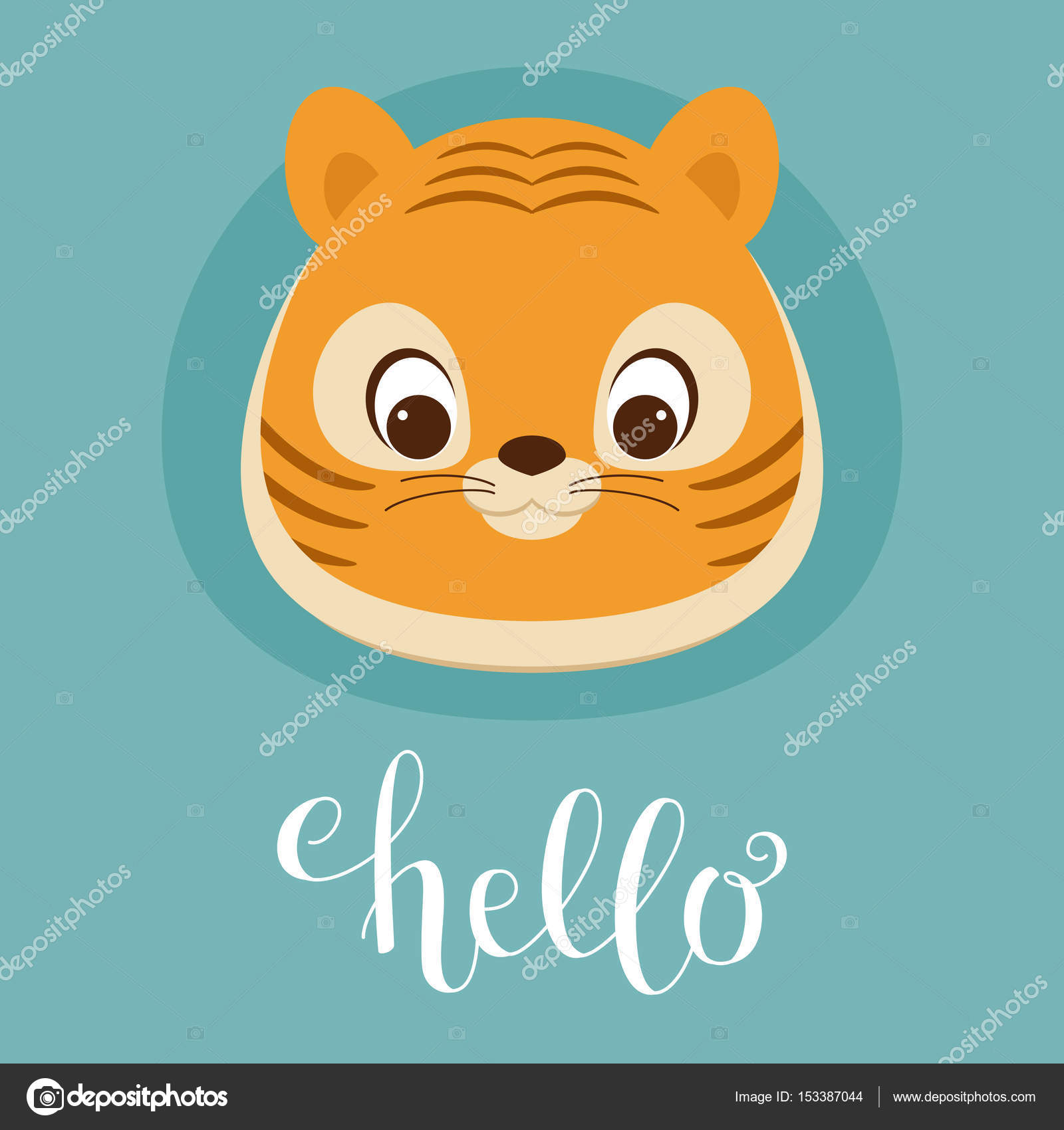 Cute tiger cub head Stock Vector Image by ©Natalie-art #153387044