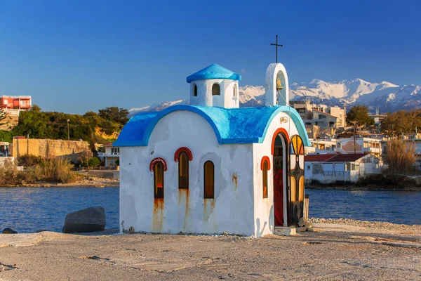 Beautiful chapel on the coast of Kato Galatas on Crete Stock Photo by ...