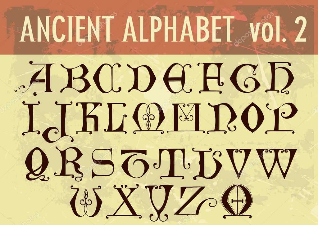 Ancient ornamental alphabet Stock Vector Image by ©IndianSummer #126007346