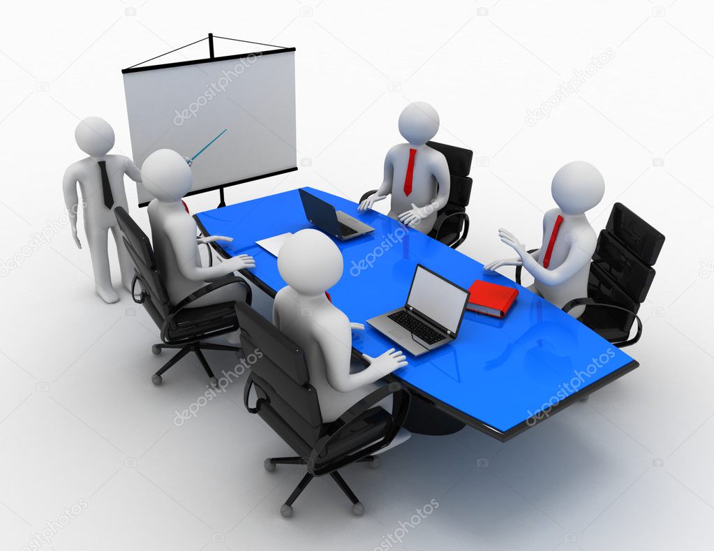 3d man business meeting Stock Illustration by ©andreync #127749692