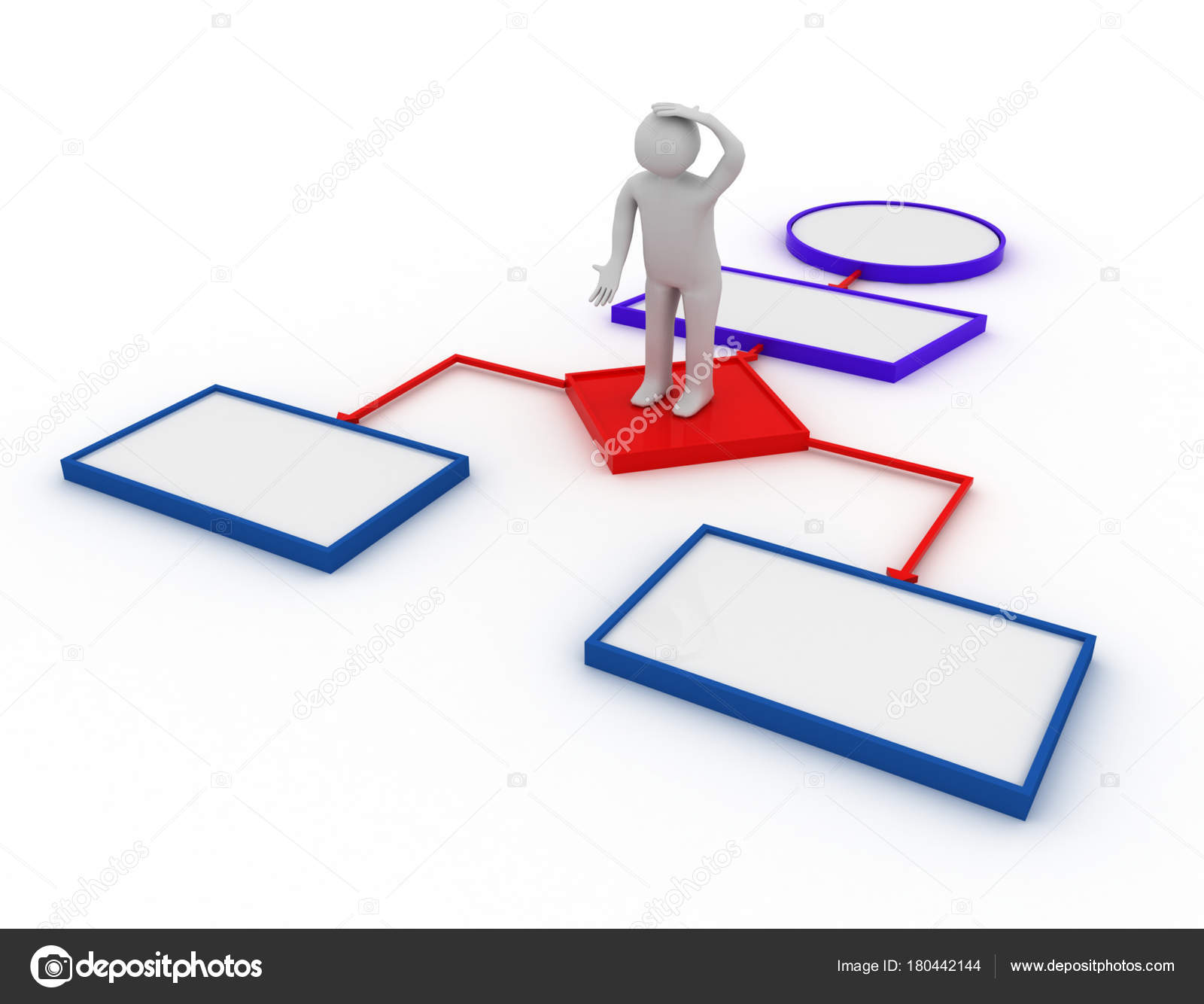 3d man on flowchart .3d rendered illustration — Stock Photo © andreync ...