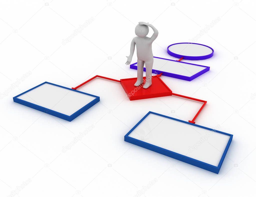 3d man on flowchart .3d rendered illustration — Stock Photo © andreync ...