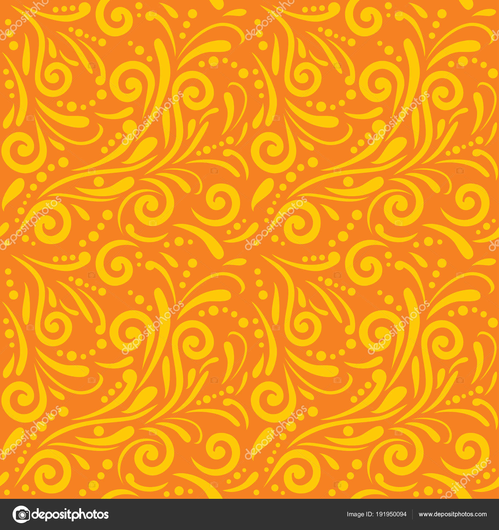 Bright Orange Seamless Ornamental Pattern Design — Stock Vector ...