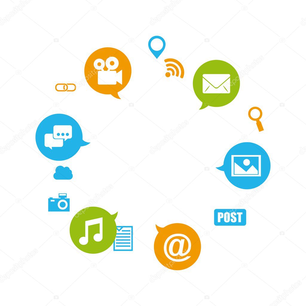 Mobile social media icon Stock Vector Image by ©yupiramos #124827336
