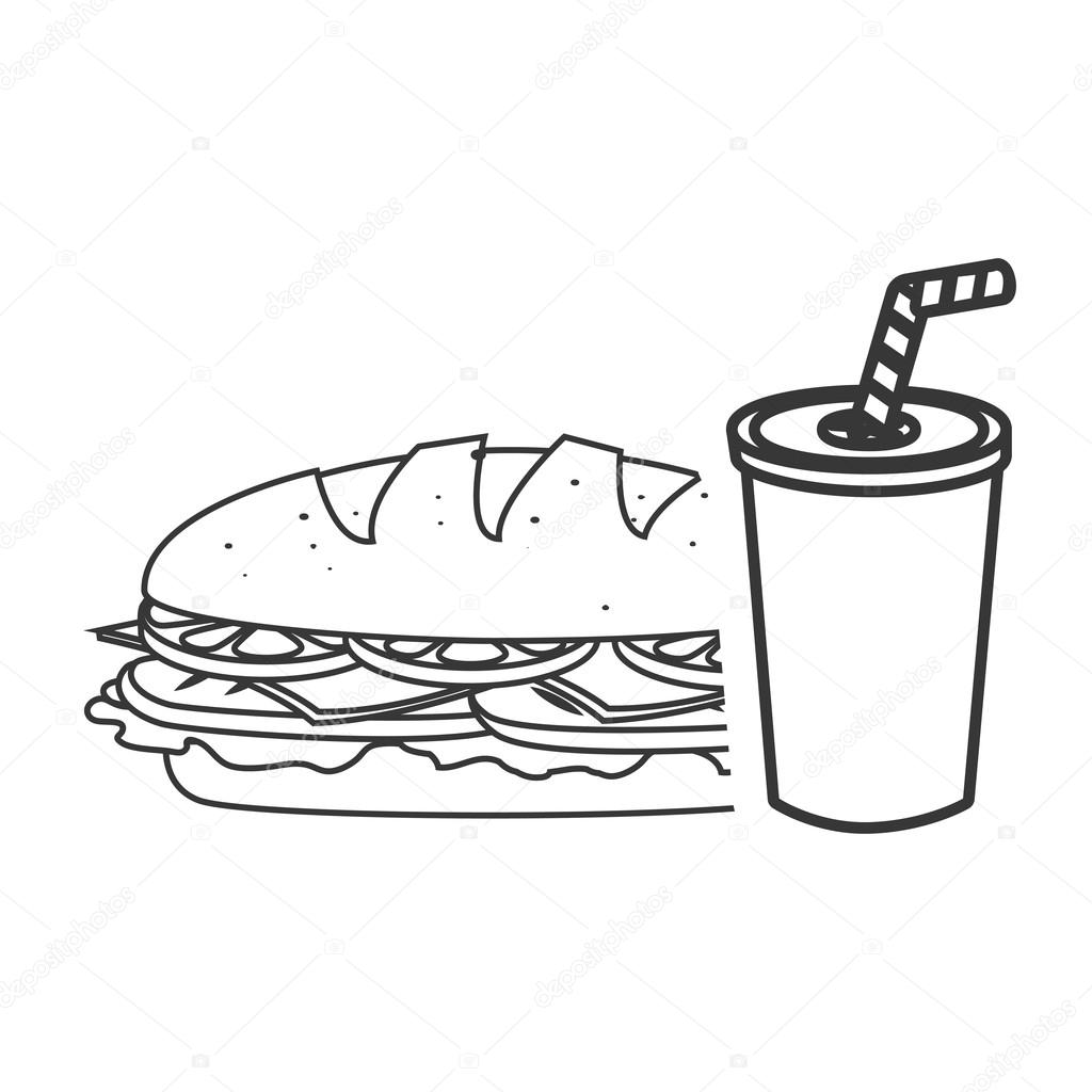 Sandwich Outline Vector