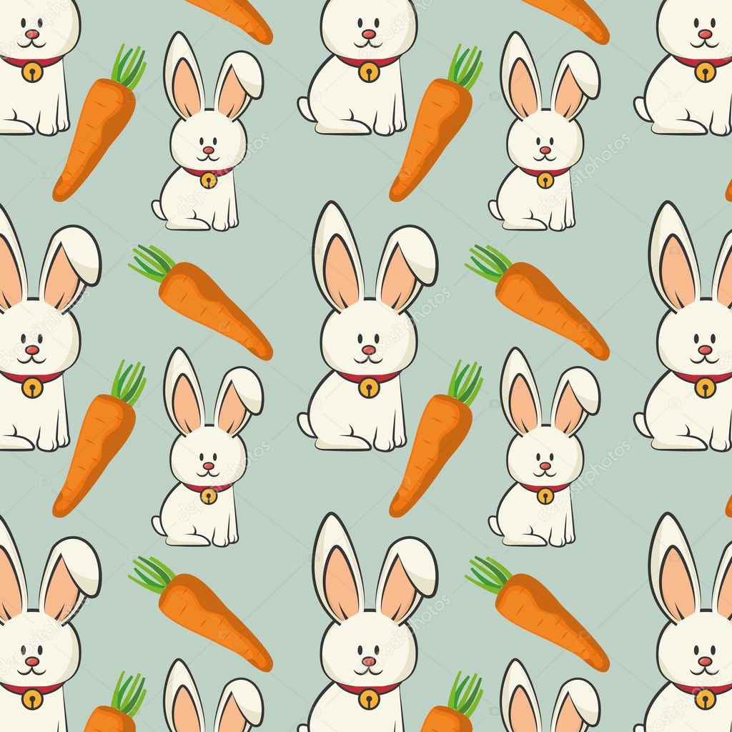 Cute rabbit background Stock Vector by ©yupiramos 124853504