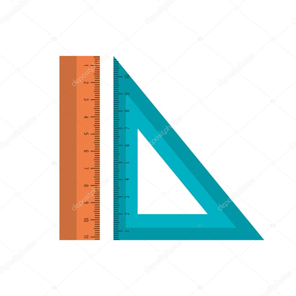 Iconos regla y escuela escuadra diseño aislado vector, gráfico ...
