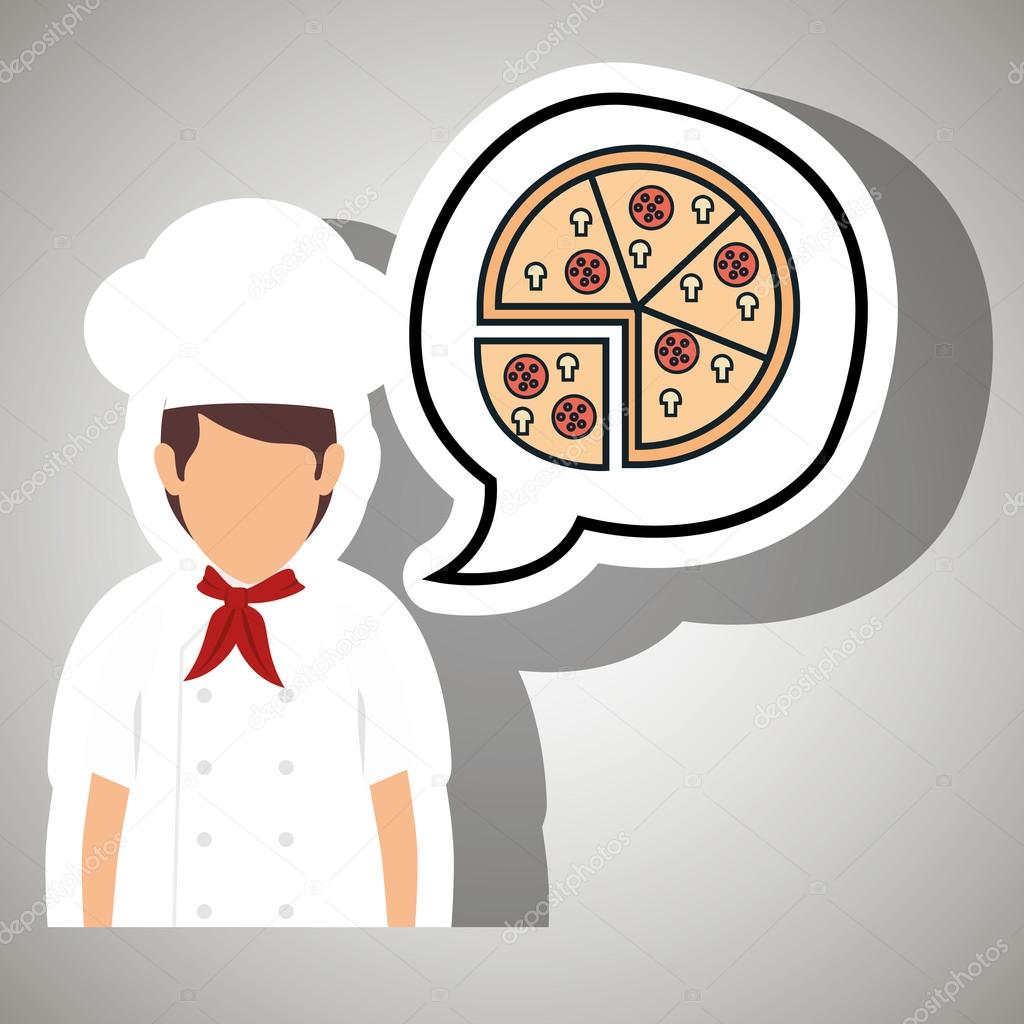 Chef cocina comida restaurante Vector de stock por ©yupiramos 124956782