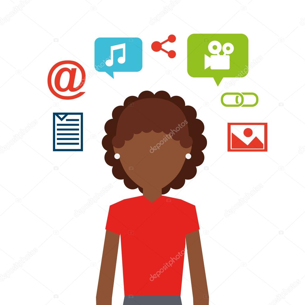 Person user social media icons Stock Vector by ©yupiramos 124994882