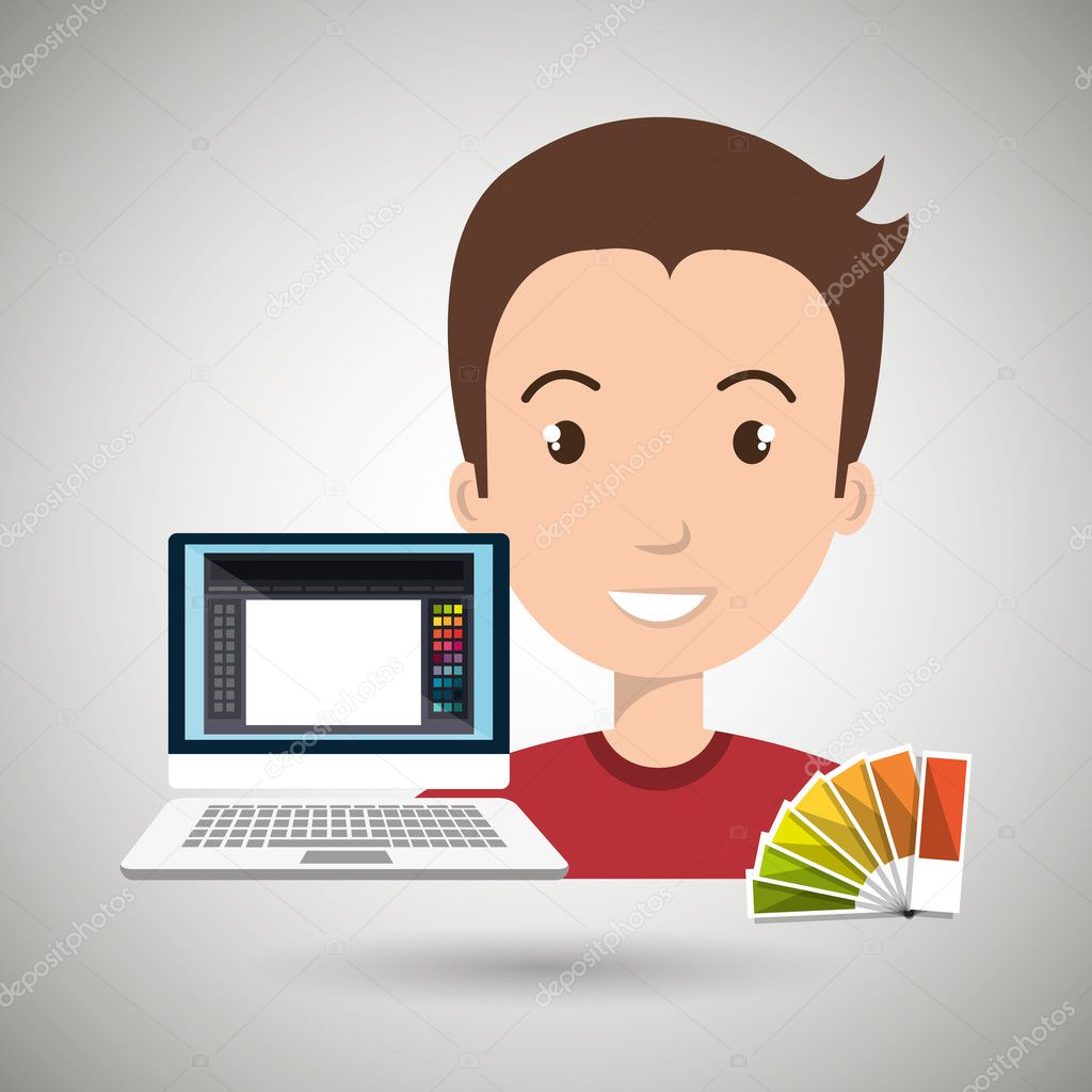 Man computer color chart Stock Vector Image by ©yupiramos #125244912