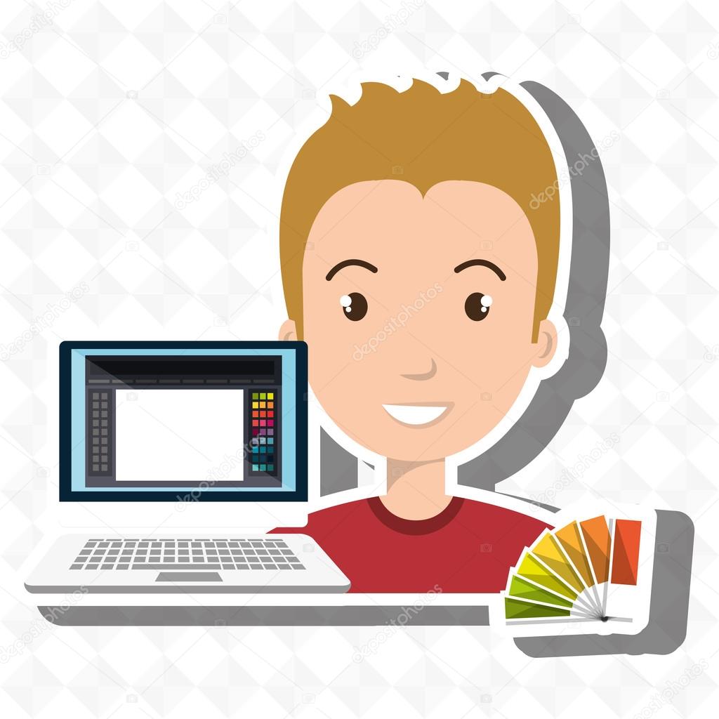 Man computer color chart Stock Vector Image by ©yupiramos #125245720
