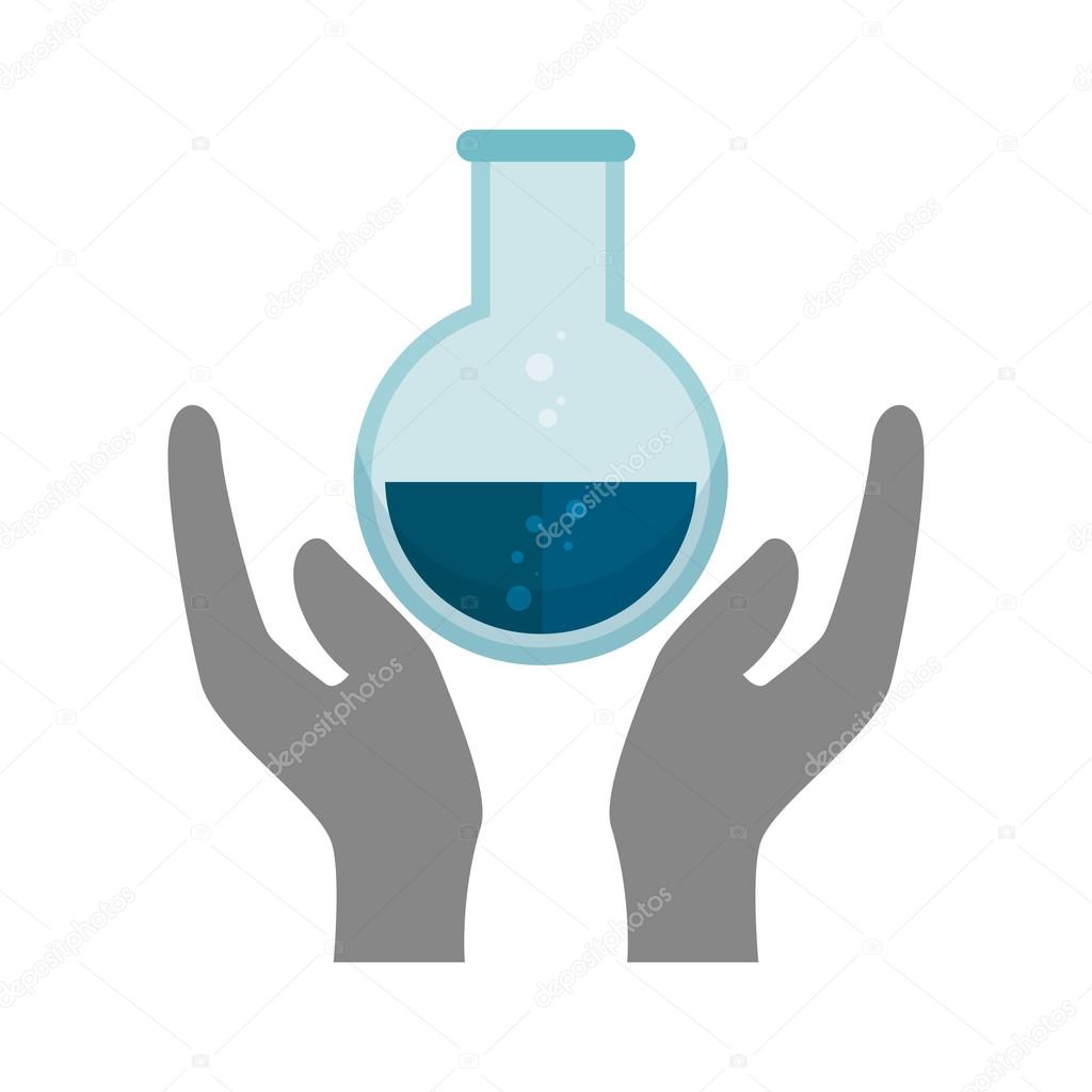 Manos con botella química Vector de stock por ©yupiramos 125807590