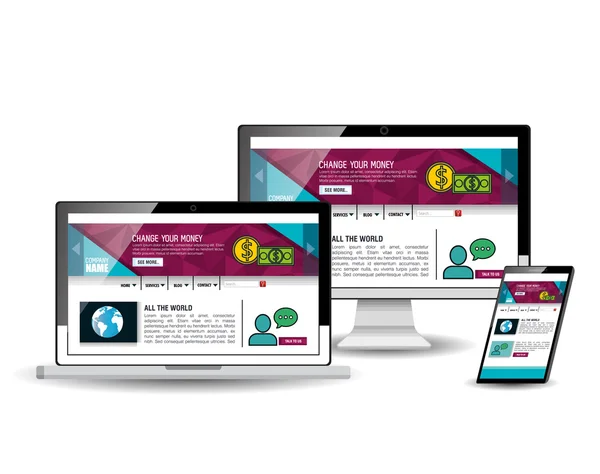 Isolated Vector Electronic Devices with Responsive Web Design — Stock ... Isolated Vector Electronic Devices with Responsive Web Design — Stock ...
