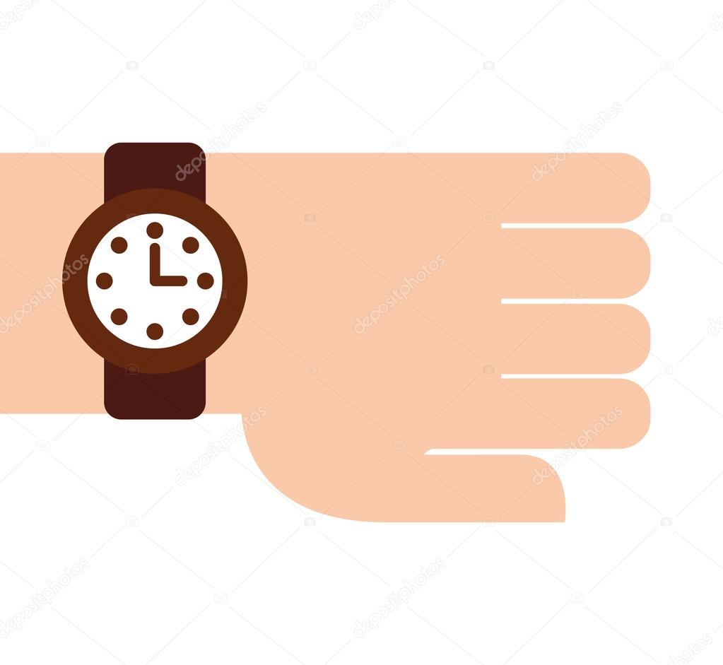 Time clock watch flat icon Stock Vector by ©yupiramos 127131428