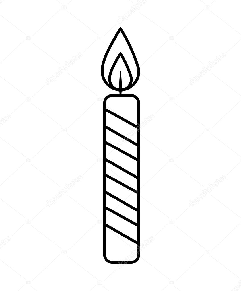 Birthday Candle Outline Clipart
