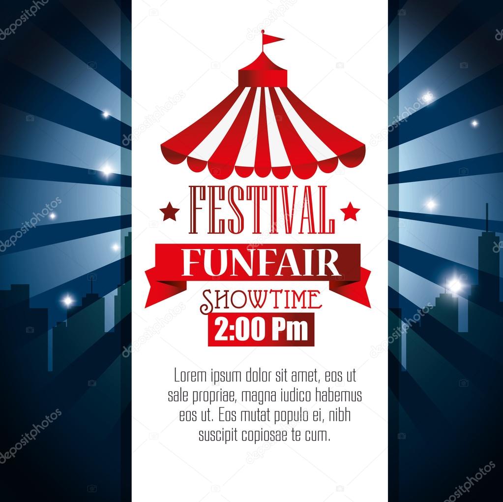 Poster festival funfair showtime — Stock Vector © yupiramos #127498902
