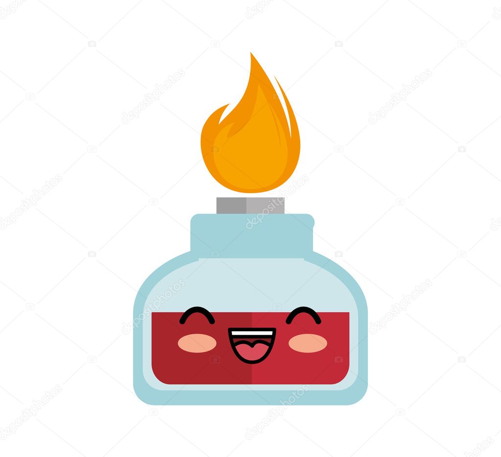 Kawaii cute mechero de Bunsen lab — Vector de stock #127905554 ...
