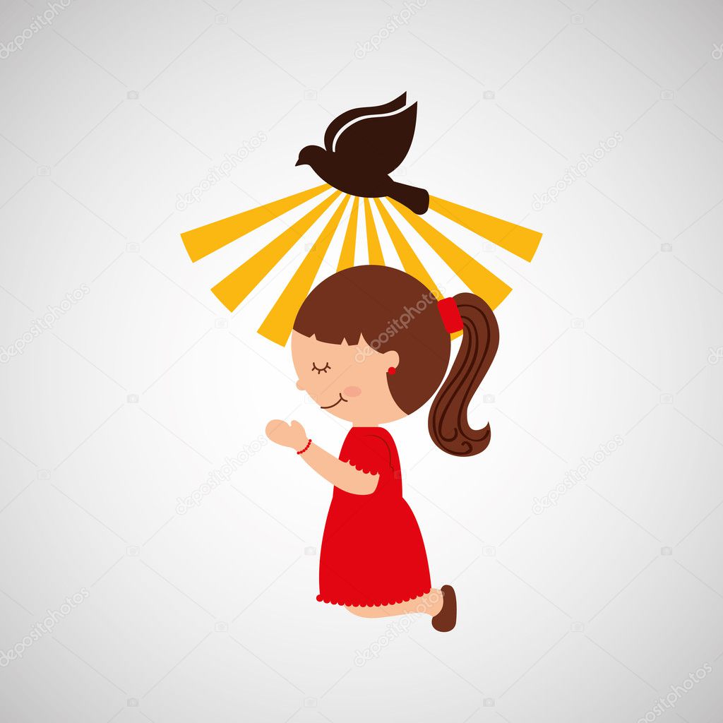 Beautiful girl blessed and holy spirit Stock Vector by ©yupiramos 128395500