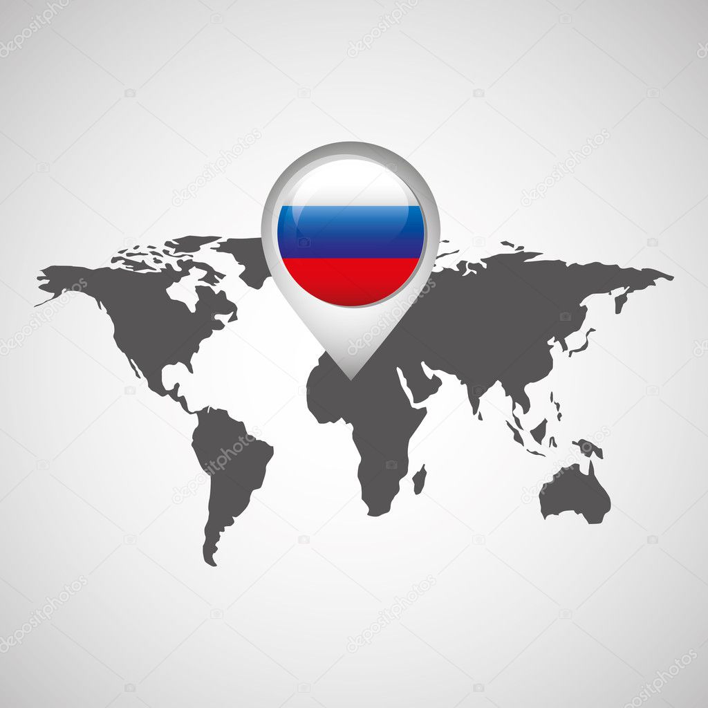 Flag russia pin map design isolated Stock Vector Image by ©yupiramos ...