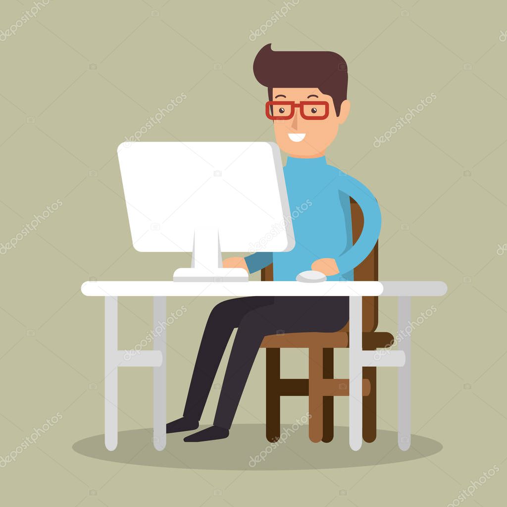 Businessman avatar working icon Stock Vector, Royalty Free Vector Image ...