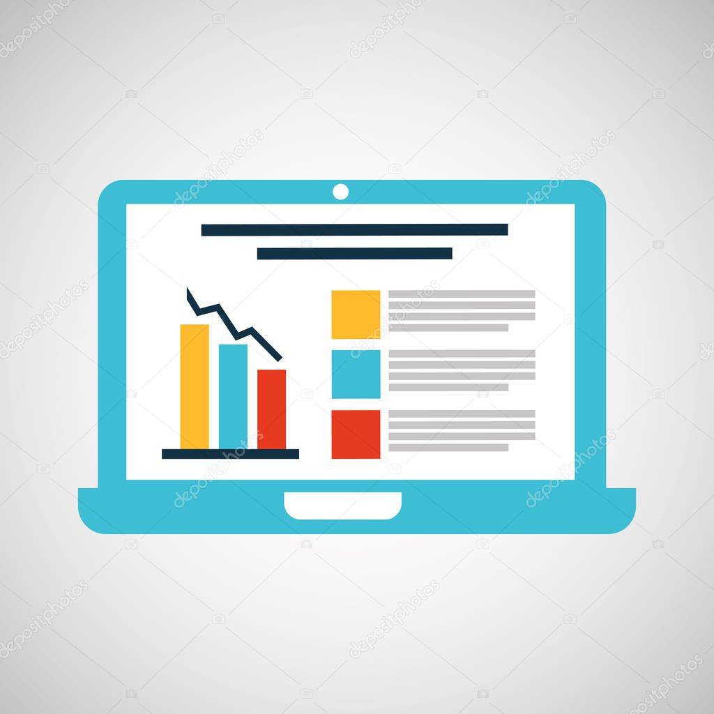 Diseño de información estadística portátil de dibujos animados vector ...