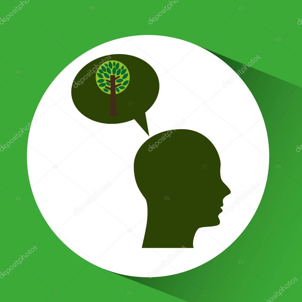 Concept environment tree silhouette head Stock Vector by ©yupiramos ...