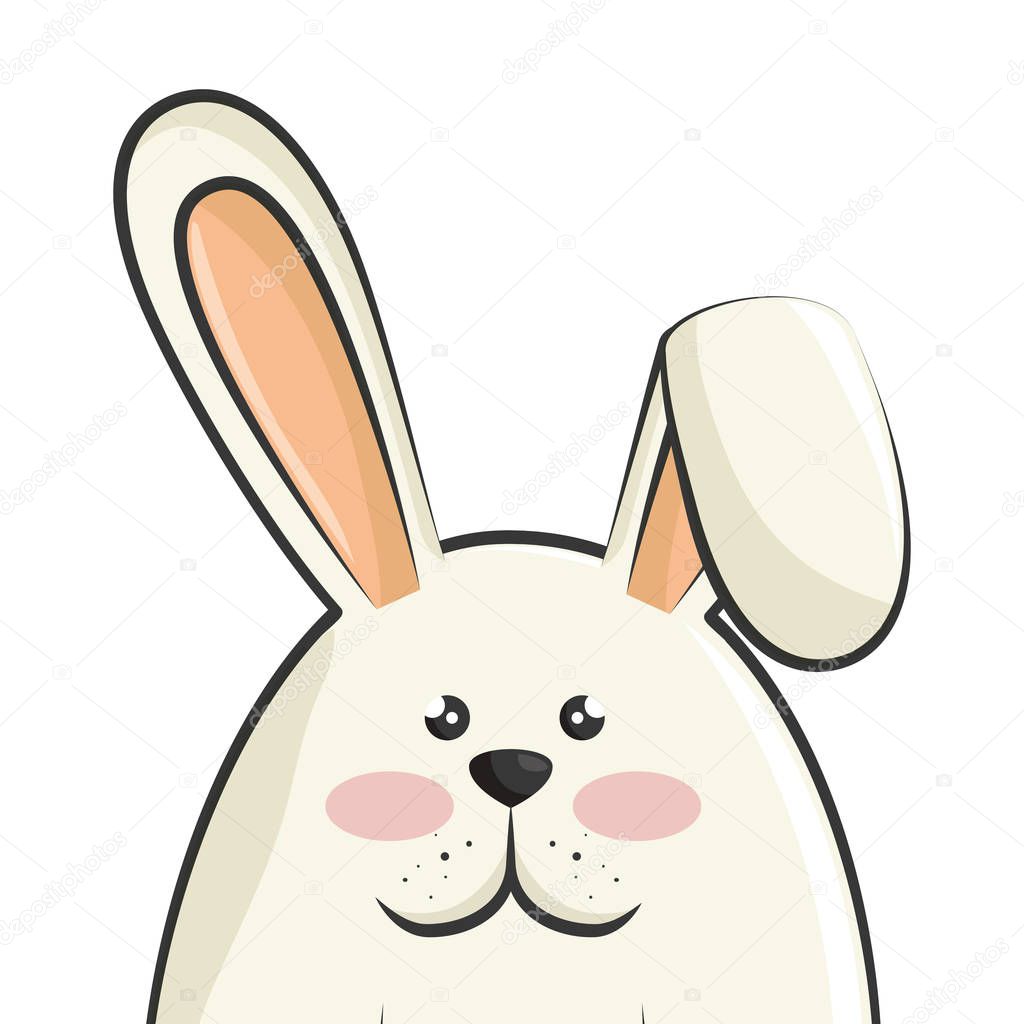 Cute rabbit character isolated Stock Illustration by ©yupiramos #130535106