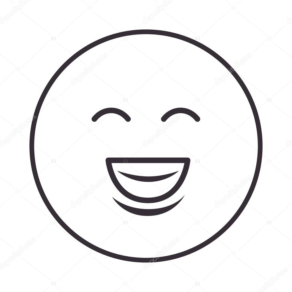 Cara círculo emoticono kawaii estilo Vector de stock #130544788 de ...