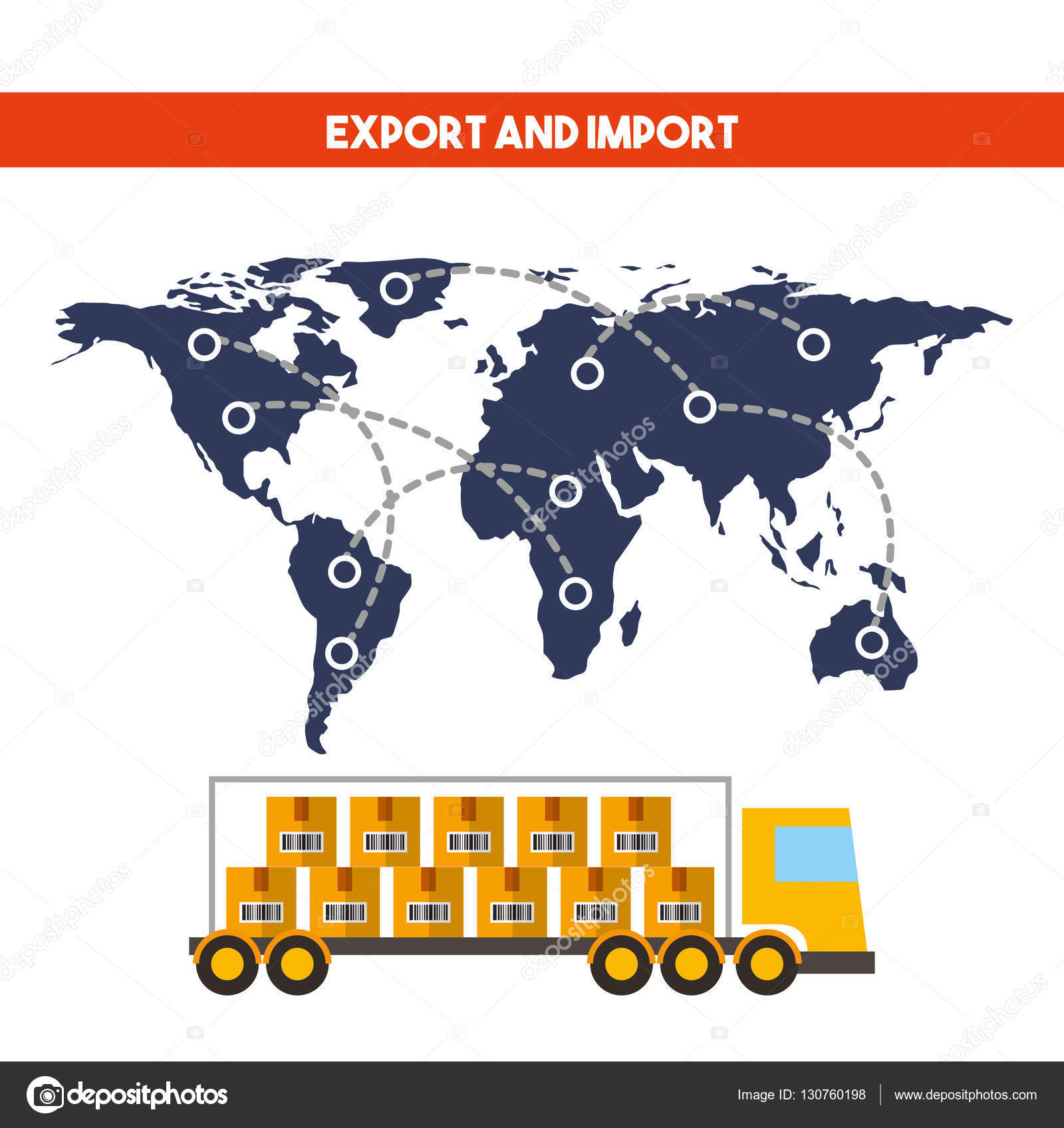 Import and export design Stock Vector Image by ©yupiramos #130760198