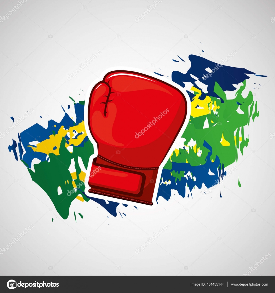 Glove boxing olympic games brazilian flag colors Stock Vector by ...