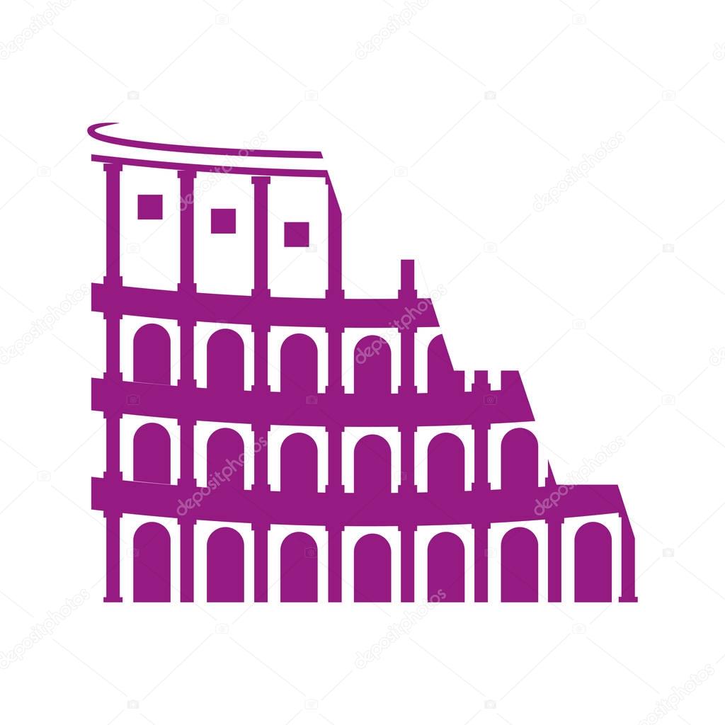 icona di punto di riferimento di Roma Colosseo — Vettoriali Stock ...