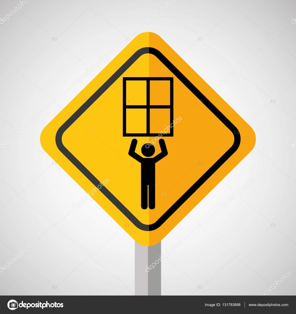 Under construction road sign man hold window Stock Vector by ©yupiramos ...