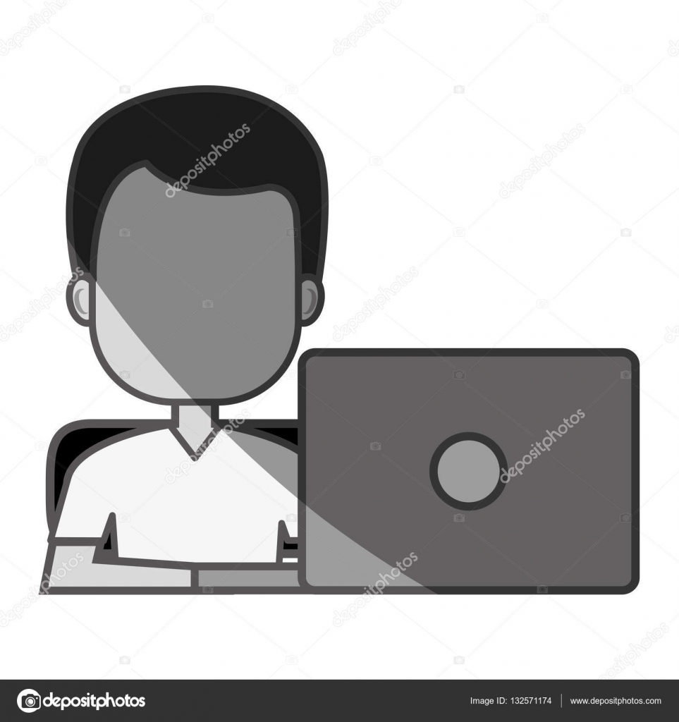 Man avatar using laptop Stock Vector Image by ©yupiramos #132571174