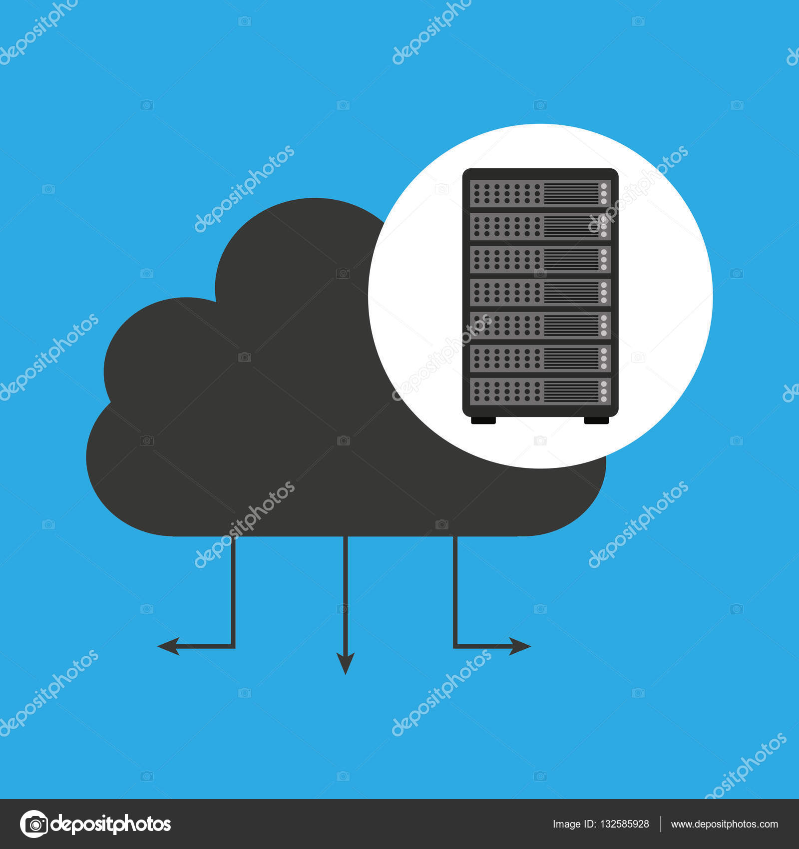 Network server concept cloud connection Stock Vector Image by ...