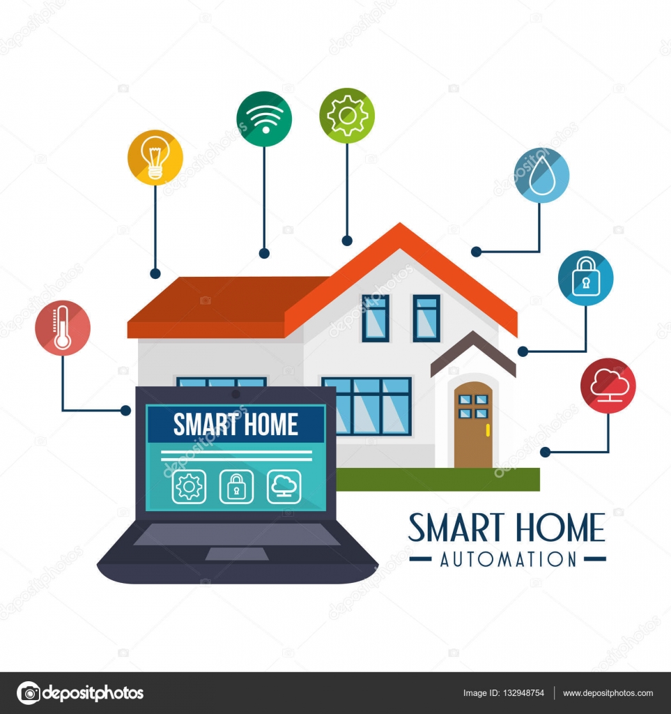 Smart home technology icon Stock Vector by ©yupiramos 132948754