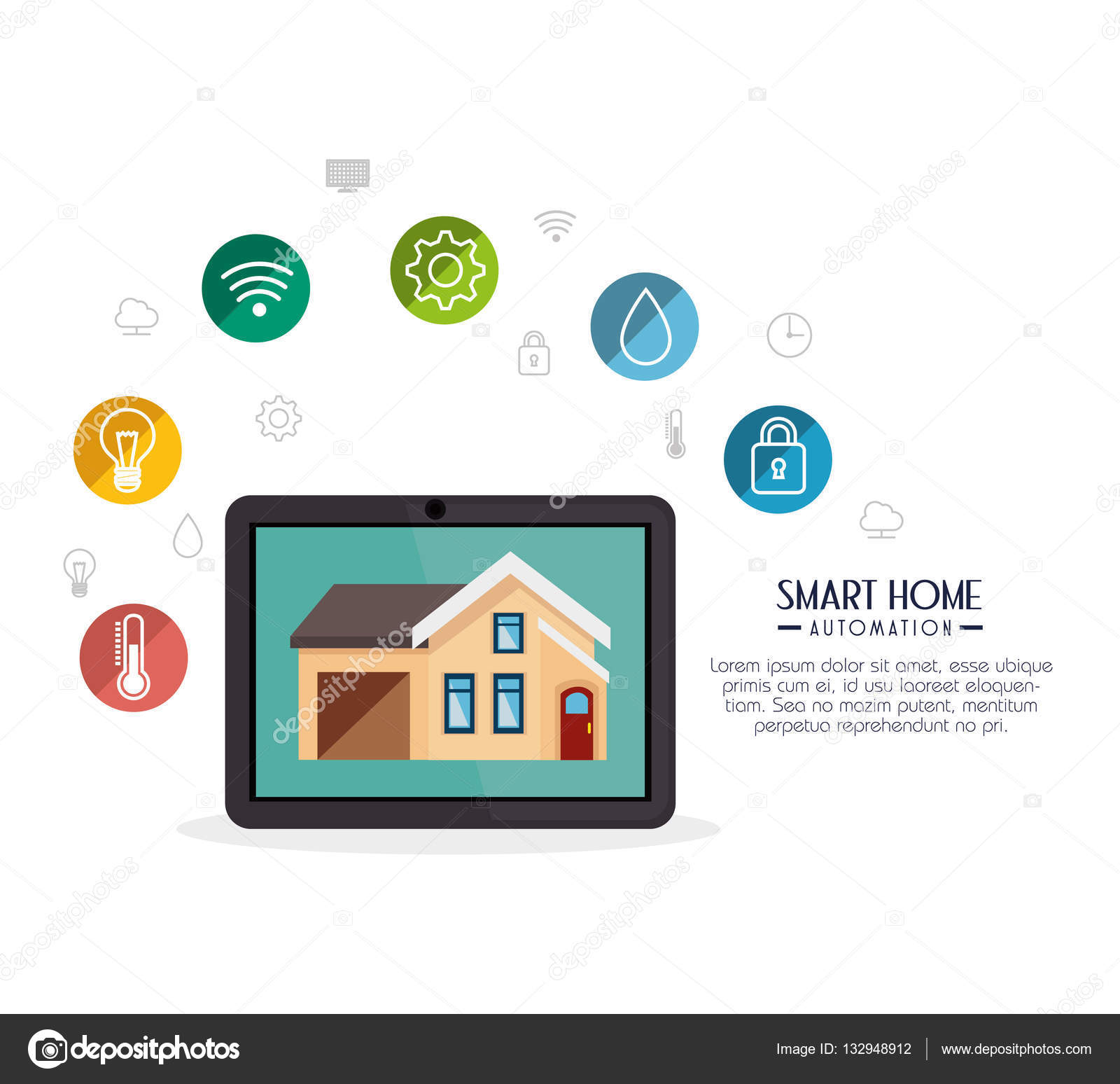 Smart home technology icon Stock Vector Image by ©yupiramos #132948912
