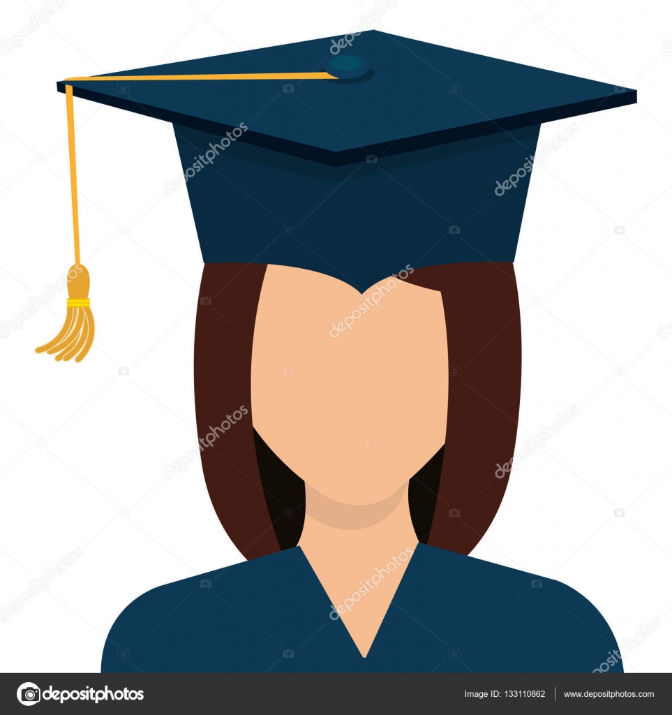 Female student graduation avatar profile. Stock Vector Image by ...
