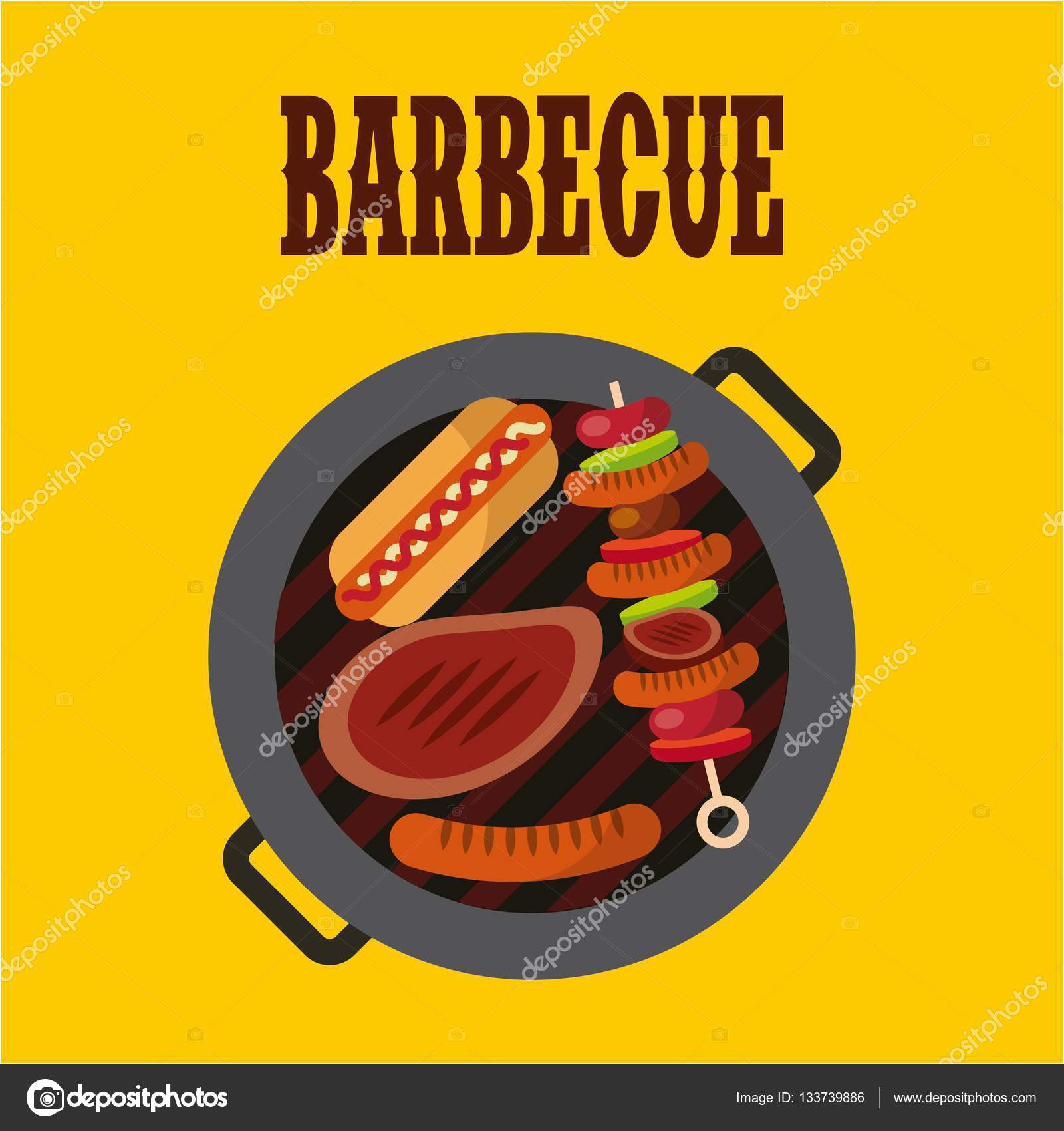 Barbecue grill design Stock Vector by ©yupiramos 133739886