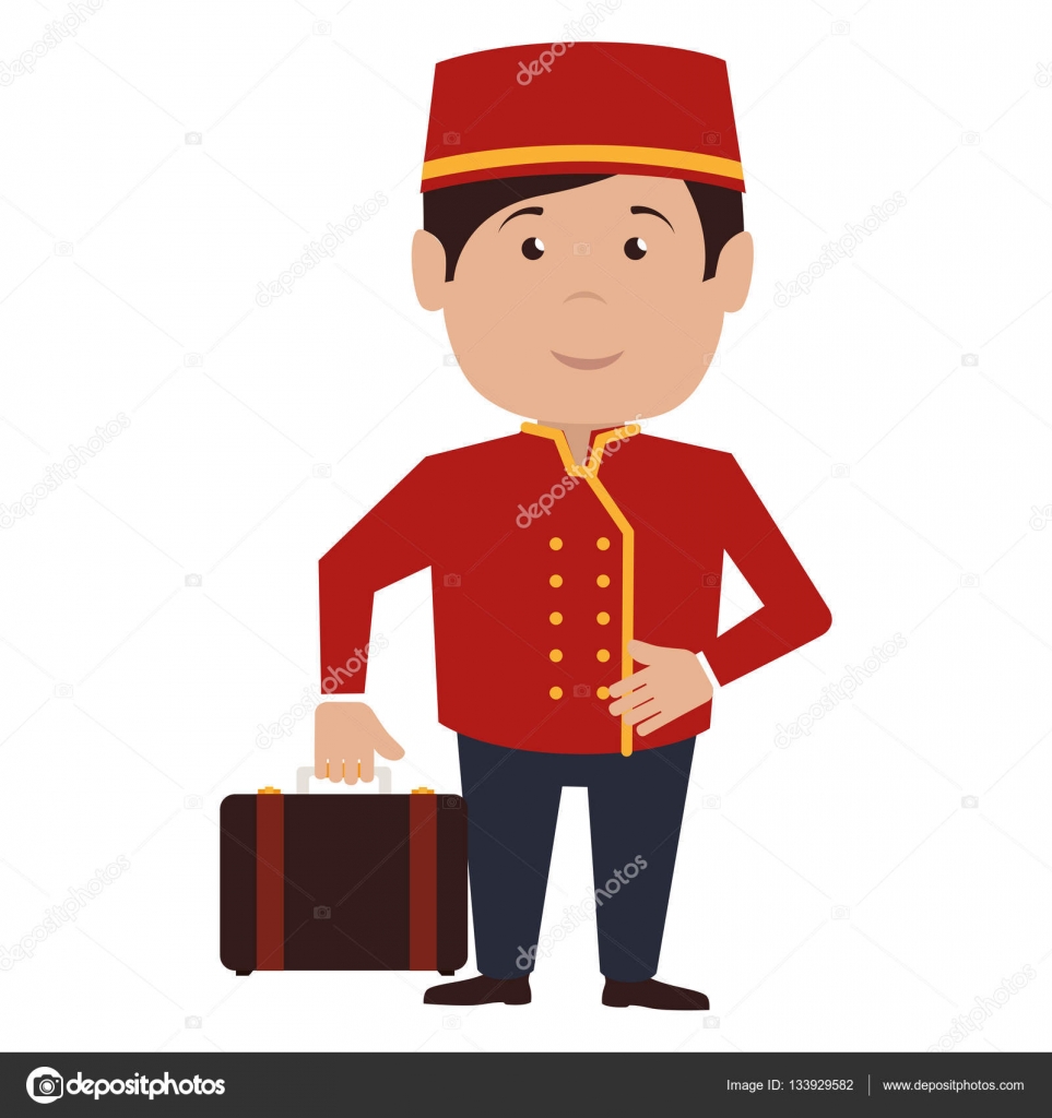 Bellboy character hotel service icon Stock Vector Image by ©yupiramos ...