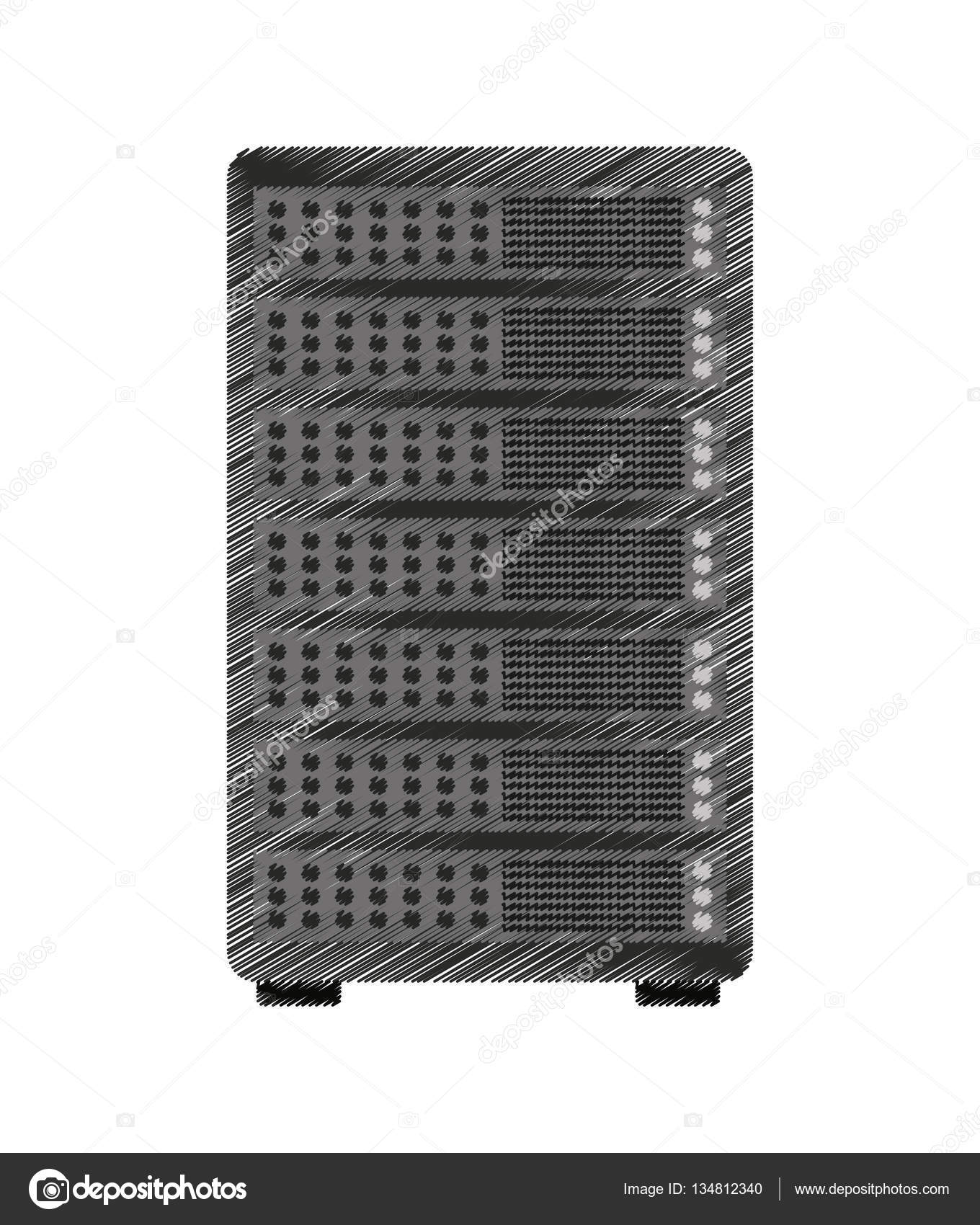 Data center server isolated icon Stock Vector by ©yupiramos 134812340
