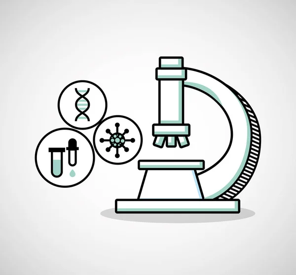 Scientific laboratory flat line icons — Stock Vector © yupiramos #135150996