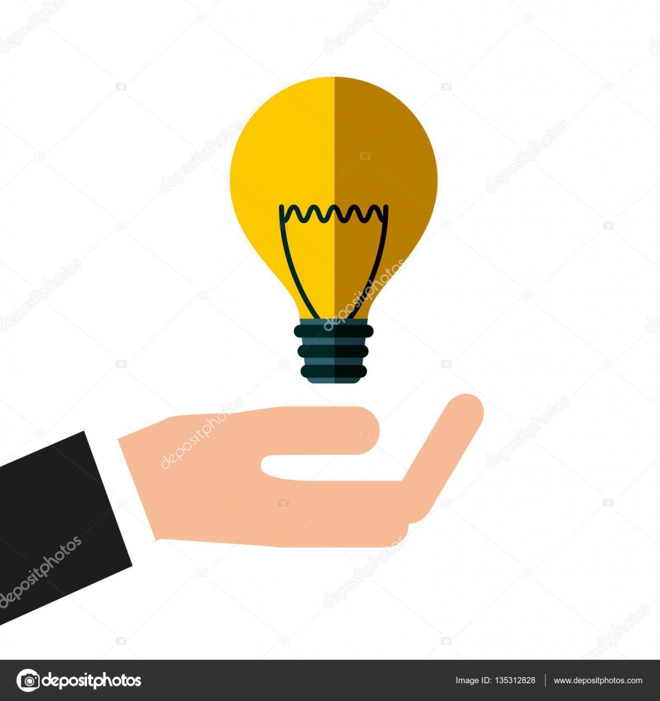 Hand and bulb light icon Stock Vector by ©yupiramos 135312828