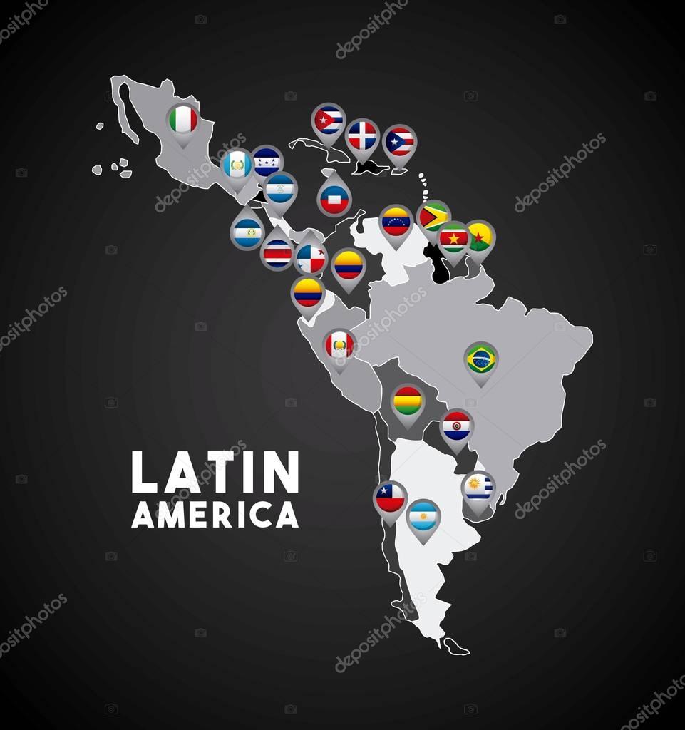 latinoamerica mapa — Vector de stock © yupiramos #135357966