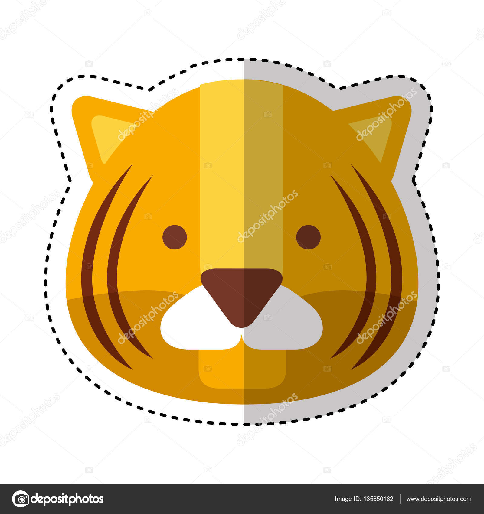 Cute tiger character icon — Stock Vector © yupiramos #135850182
