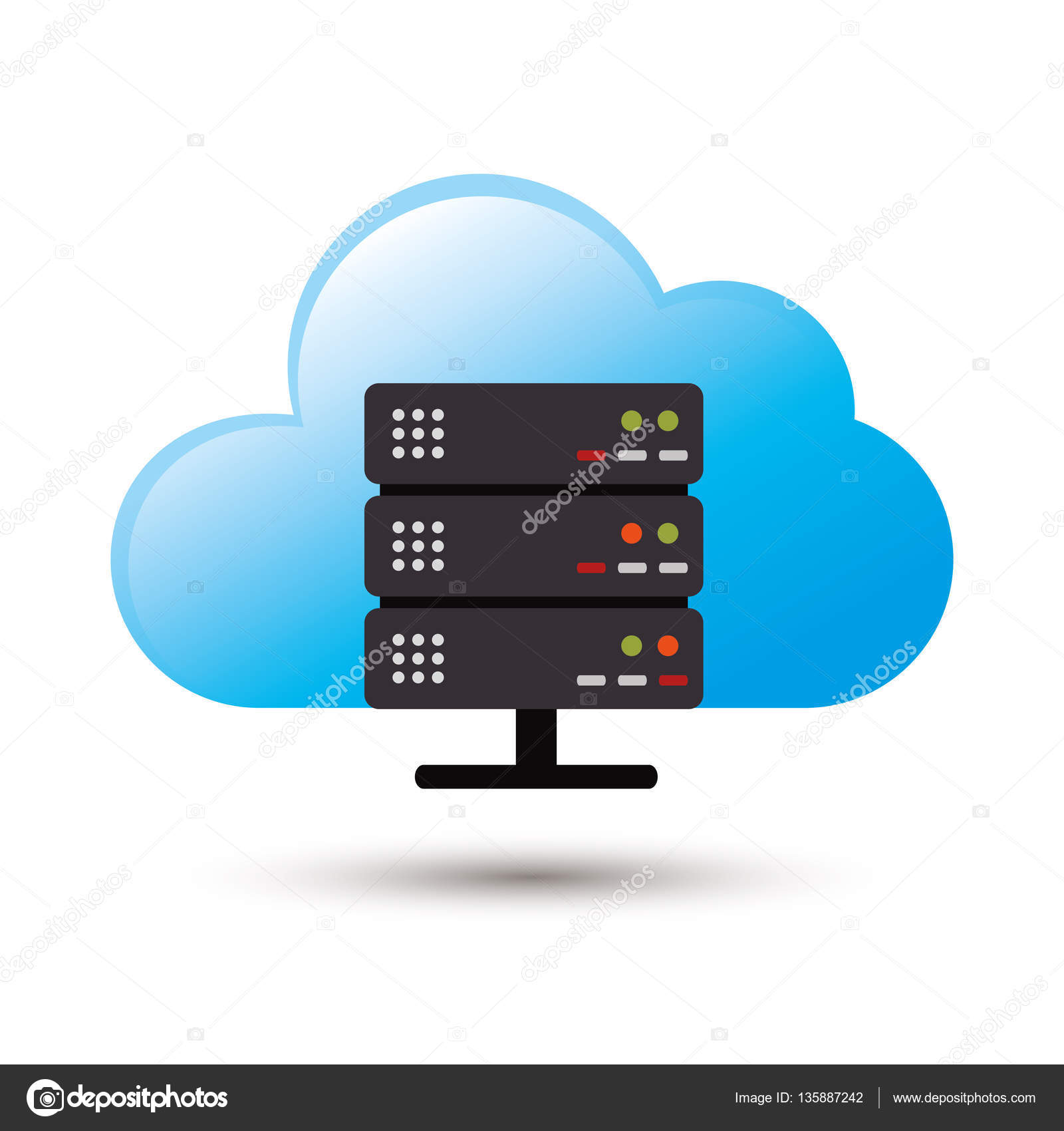 Cloud computing isolated icon Stock Vector Image by ©yupiramos #135887242
